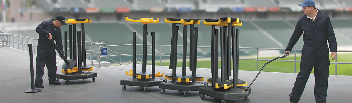 Storage and Transportation Carts for Queue Barrier Posts White Light ...