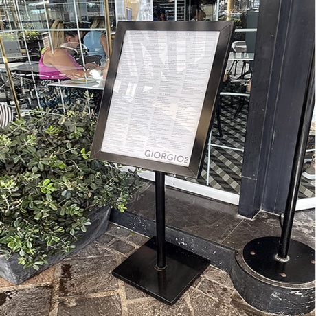 Buy Restaurant Menu Display Stands White Light Display