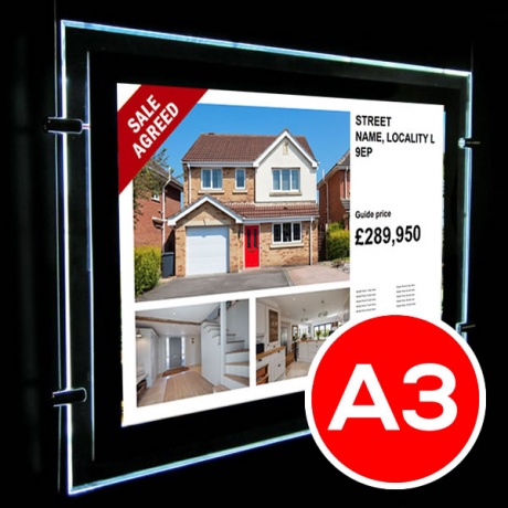 Estate Agent Freestanding LED Window Displays White Light Display