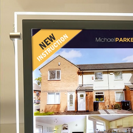 Premium Freestanding LED Estate Agent Window Displays White Light Display