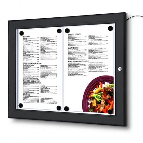 Buy Menu Display Cases for interior and exterior use White Light Display