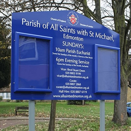 Premium Post-Mounted Church Noticeboards | Custom RAL Finishes White ...