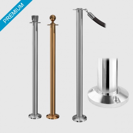 Post and Rope Crowd Control Barriers White Light Display