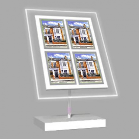 Premium Freestanding LED Estate Agent Window Displays White Light Display
