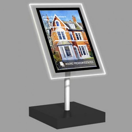 Freestanding LED Light Pocket Displays | For Estate Agents White Light ...
