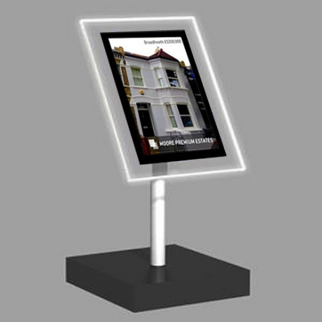 Freestanding LED Light Pocket Displays | For Estate Agents White Light ...