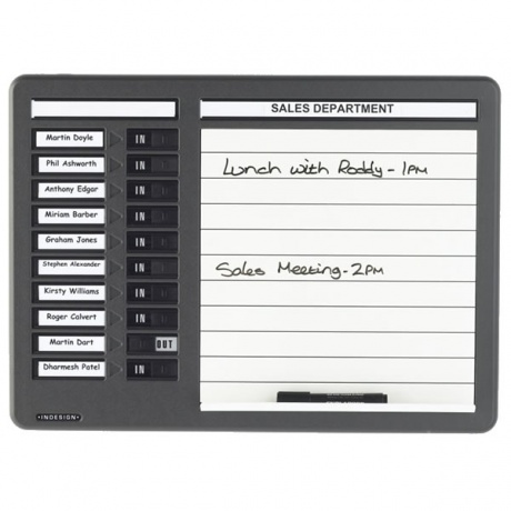 INDESIGN In Out Staff Board With Week Long View for 10 Names White ...