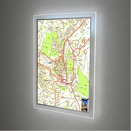 Estate Agents Illuminated LED Wall Maps | Bespoke OS Maps White Light ...