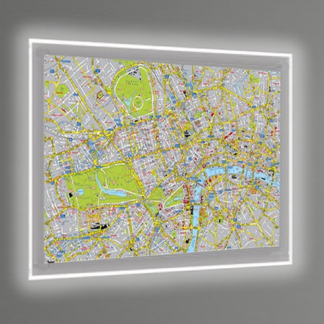 Estate Agents Illuminated LED Wall Maps | Bespoke OS Maps White Light ...