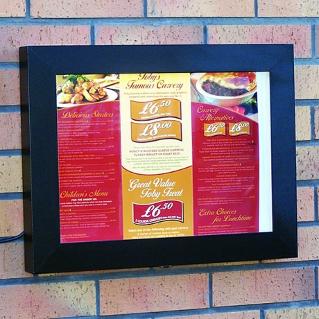 Outside Menu Display Cases | Wall Mounted with LED Illumination White ...