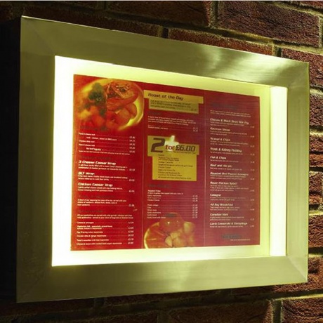 Buy Menu Display Cases for interior and exterior use White Light Display