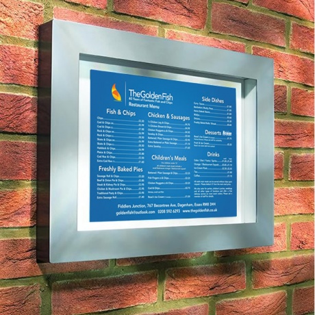 Outside Menu Display Cases | Wall Mounted with LED Illumination White ...
