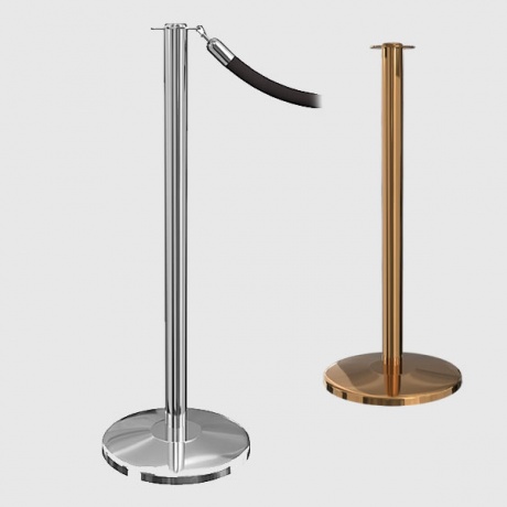 Post and Rope Crowd Control Barriers White Light Display