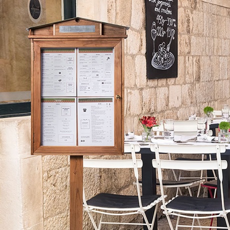 Buy Restaurant Menu Display Stands White Light Display