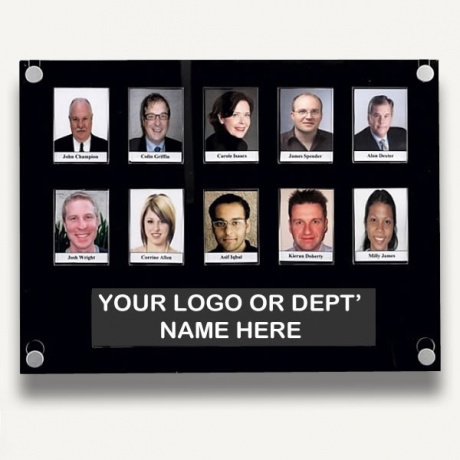 Staff and Classroom Photo Board with 20 Picture Pockets White Light Display