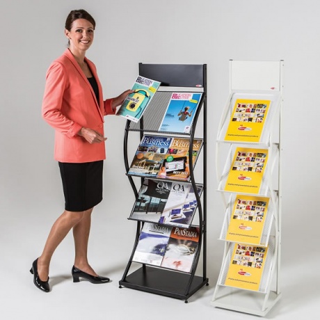 Buy Floor Standing Literature Dispensers | Brochure Stands White Light ...