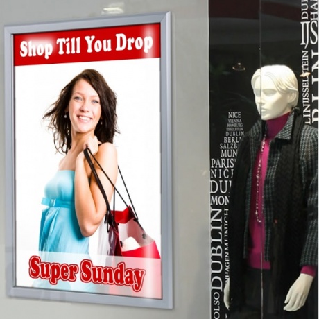 Window Mounted Poster Frames | Glass Fixed Poster Holders White Light ...