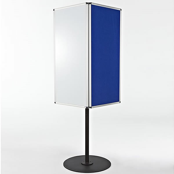 Freestanding 3 Sided Rotating Mobile Noticeboard & Whiteboard White ...
