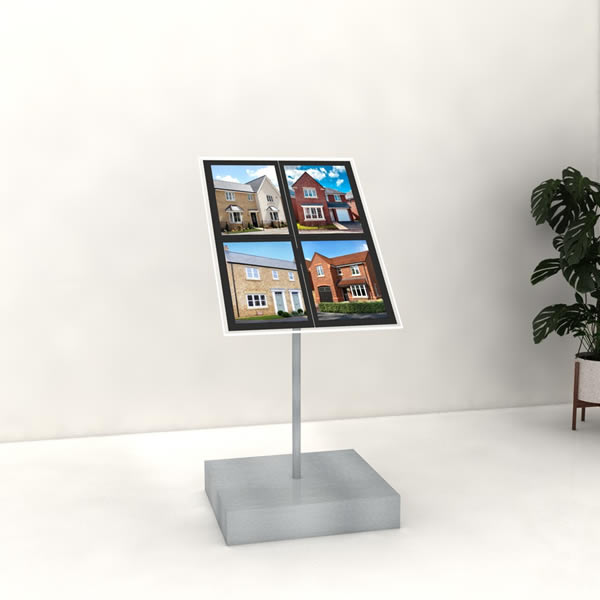 4 x A4 Floor Standing LED Window Display White Light Display