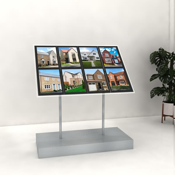 8 x A4 Floor Standing LED Window Display White Light Display