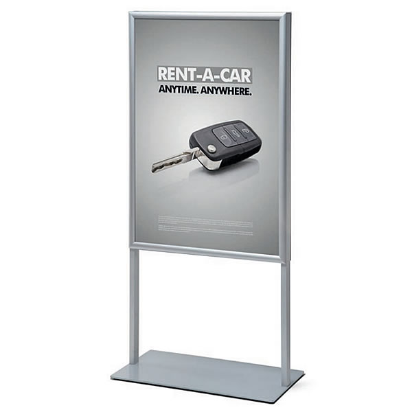 A1 Poster Stand . Freestanding Double Sided Poster Stand White Light ...