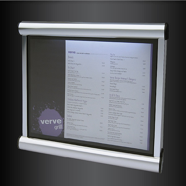 Scroll Menu Case with battery powered lighting White Light Display