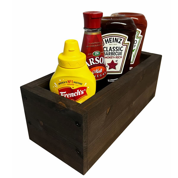 Sturdy Heavy Duty Wooden Condiment Box | 5 Wood Stain Colours White ...