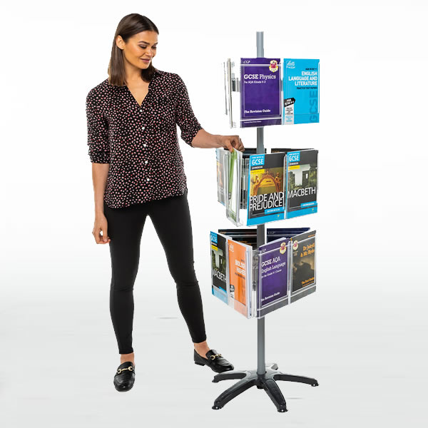 Carousel Revolving Brochure Stand | A4, A5, 1/3 A4 (DL) White Light Display