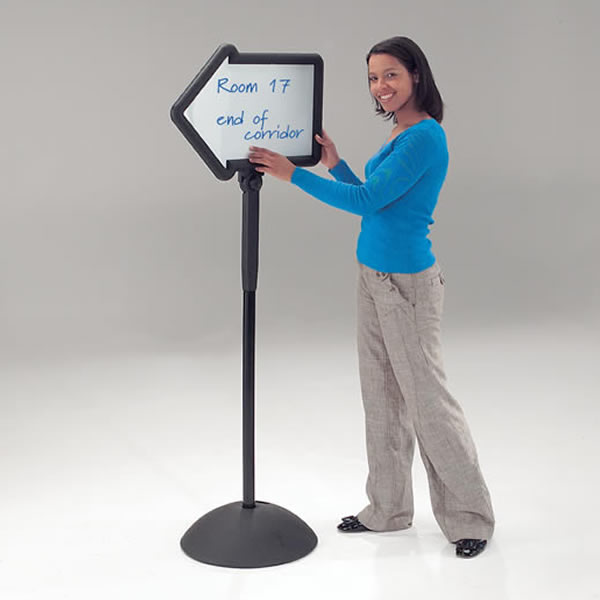 Freestanding Whiteboard Signs in Shape of an Arrow White Light Display