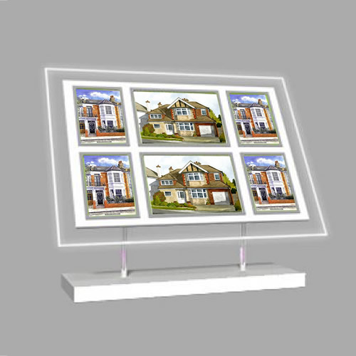 A3 & A4 Combination Freestanding LED Light Pocket Display White Light ...