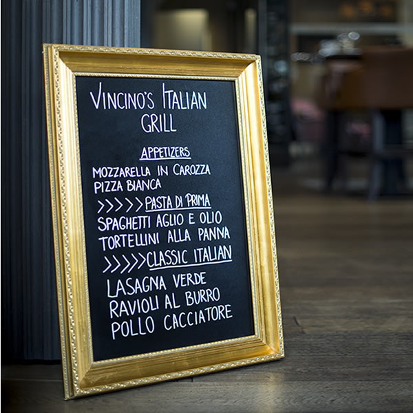 Beautiful Gold Framed Chalkboard for wall or Easel Mounting White Light ...