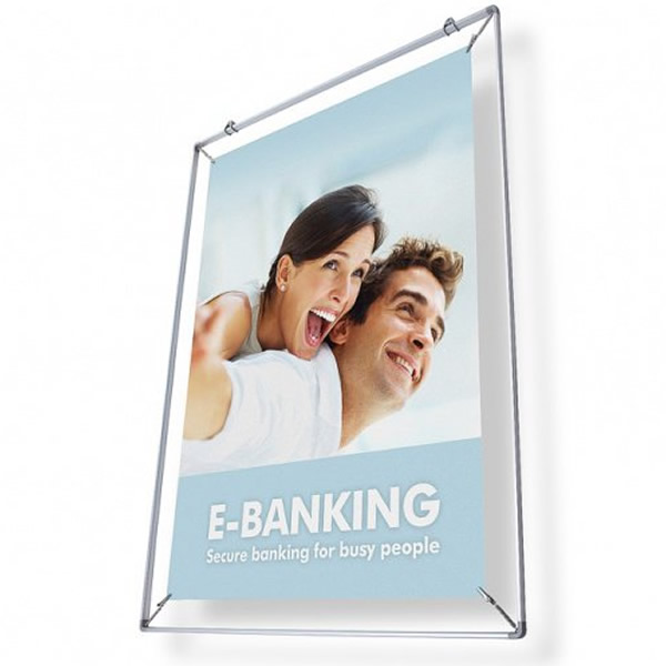 Buy Ceiling hanging Poster Stretch Frames sizes A4 - A0 White Light Display