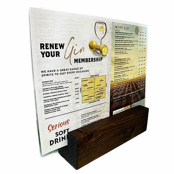 Large Wooden Menu Blocks | Sleeper Menu Blocks in 3 Sizes White Light ...