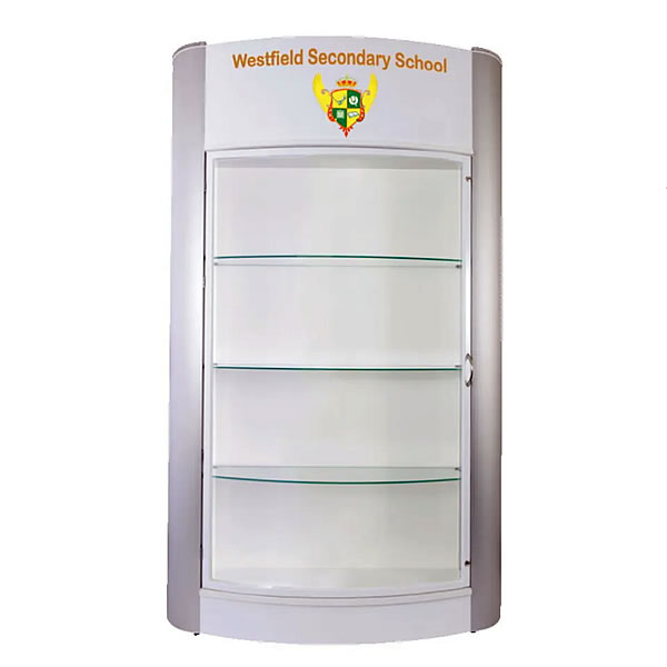 Spaceright Personalised Floor Standing Trophy Showcase White Light Display