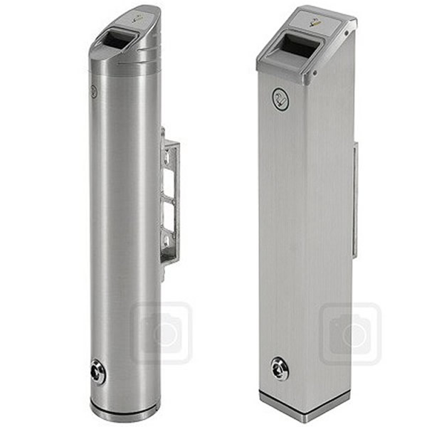 Outside Wall Mounted Ashtray Durable Brushed Aluminium White Light Display